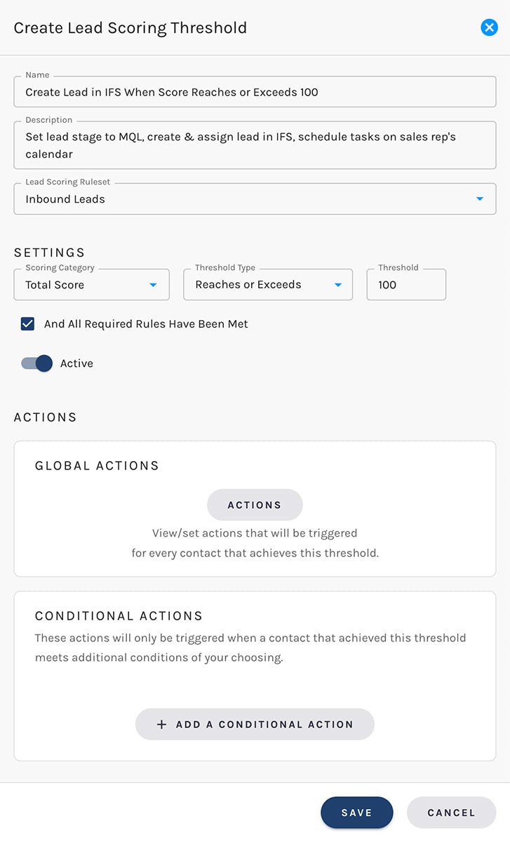 IFS Lead Scoring – Trigger Automation When Scores Cross Thresholds | Paminga Blog